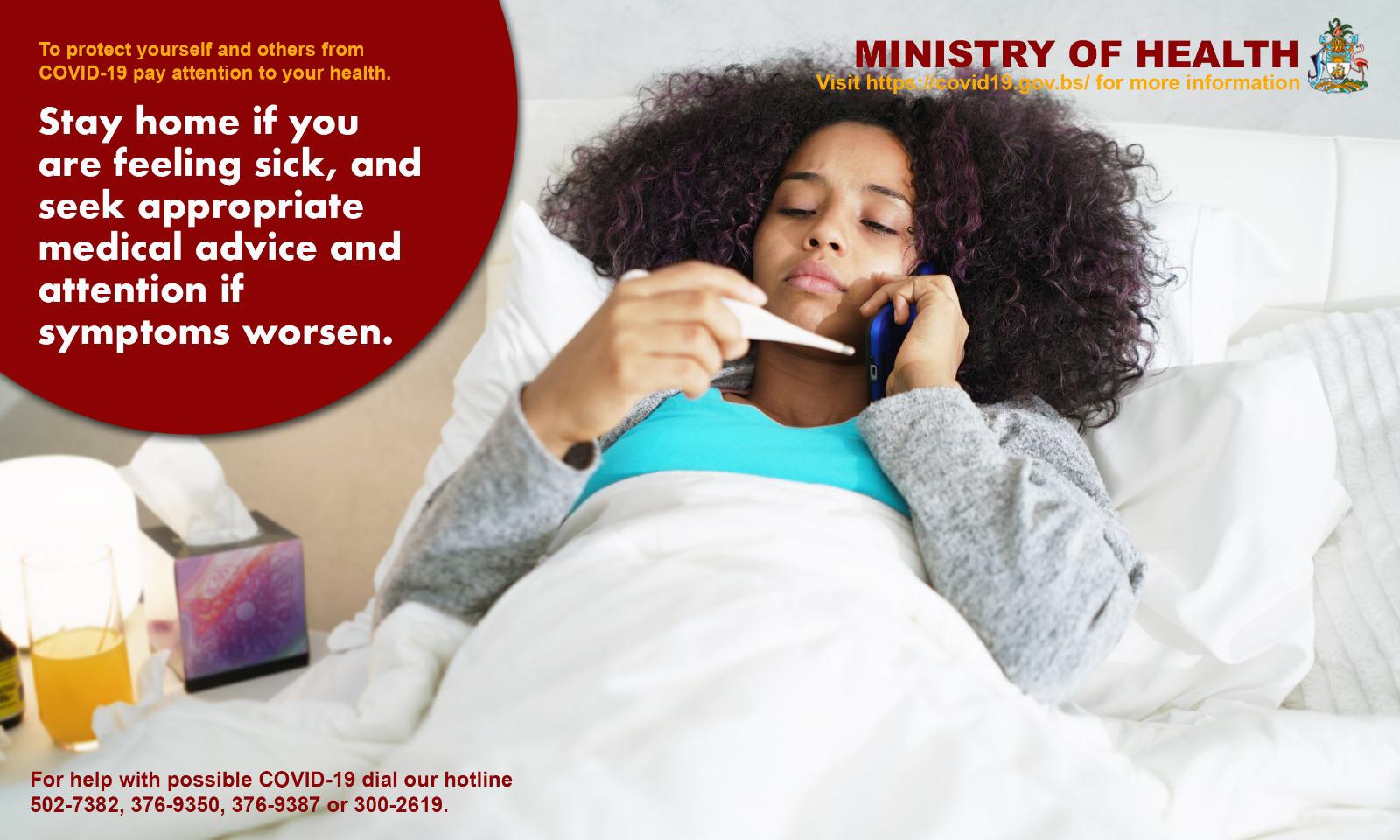 Stay home if you are feeling sick! – COVID Bahamas